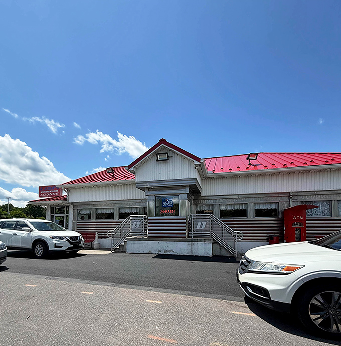 The classic silver-and-red exterior of D's Diner has that timeless quality&mdash;like it's been serving comfort food since before your parents went on their first date.