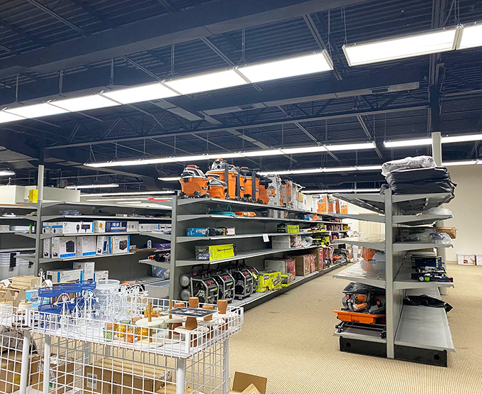Clean, organized shelves make finding treasures easier than solving a Sunday crossword puzzle.