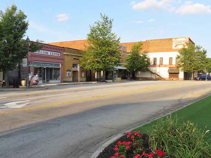 Historic brick buildings surround Edgefield's central green space like old friends gathering for coffee. Small-town architecture at its finest.