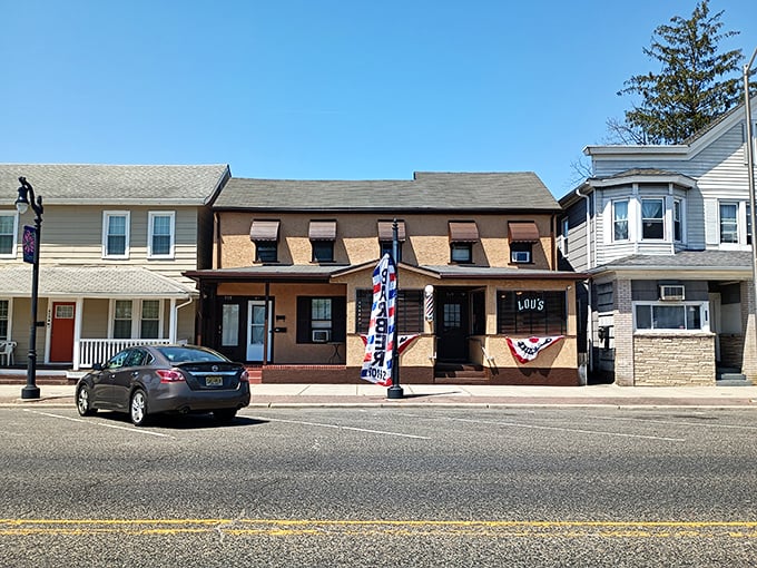 These patriotic storefronts wave the flag for American values like fair prices and honest neighborhood businesses.