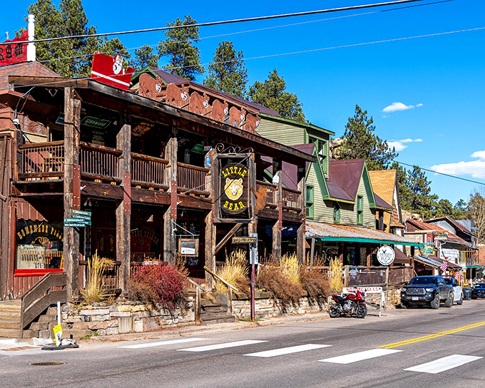 Rustic charm meets mountain living in Evergreen, where even the storefronts seem to welcome you home.