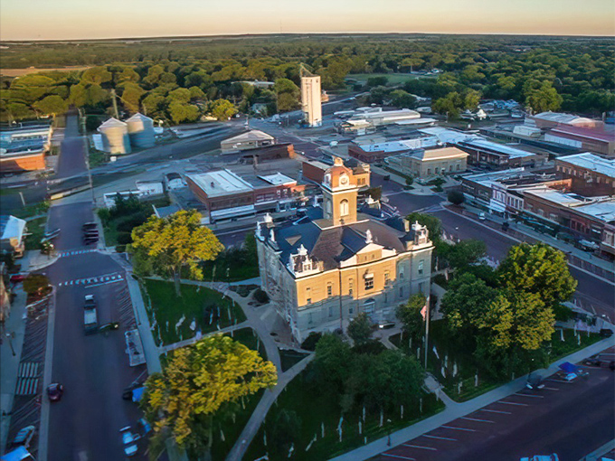 The limestone bank building in Fairbury stands as solid as your retirement plan will be in this budget-friendly Nebraska haven.
