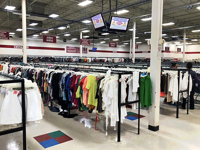 Modern organization meets old-school thrift prices in this shopper's paradise of endless clothing racks.
