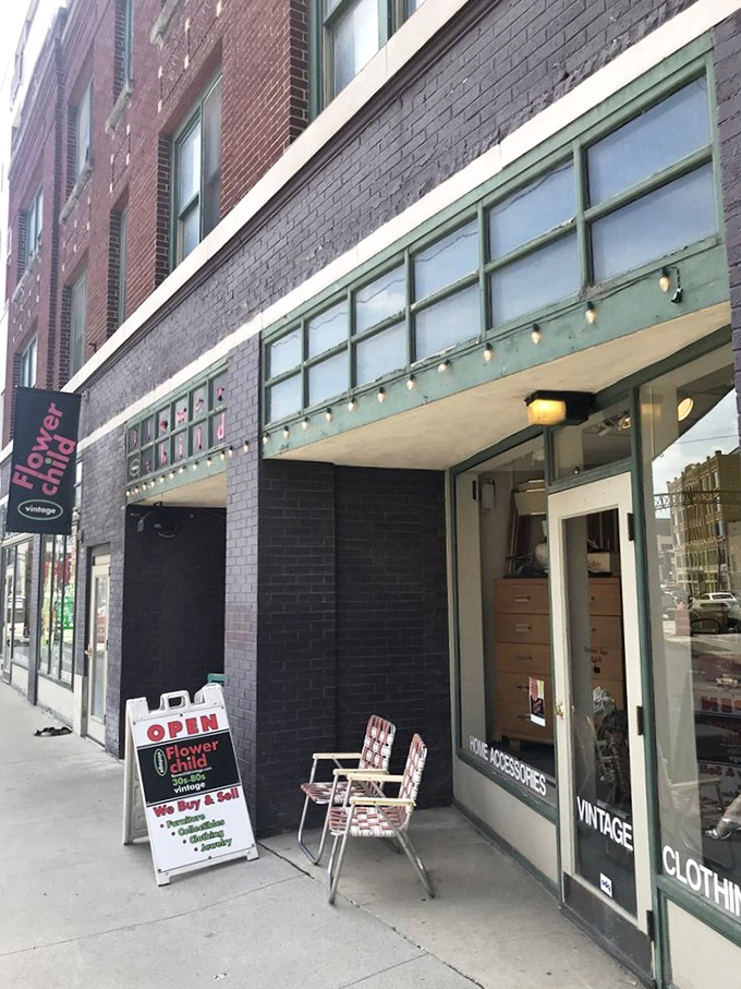 Those big windows invite you to peek inside - like window shopping for your favorite decade of style.