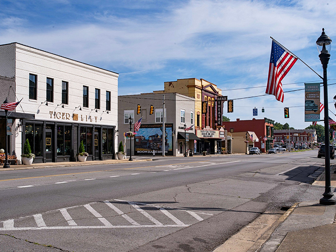 Main Street America thrives in Fort Payne where community spirit runs as deep as mountain roots.