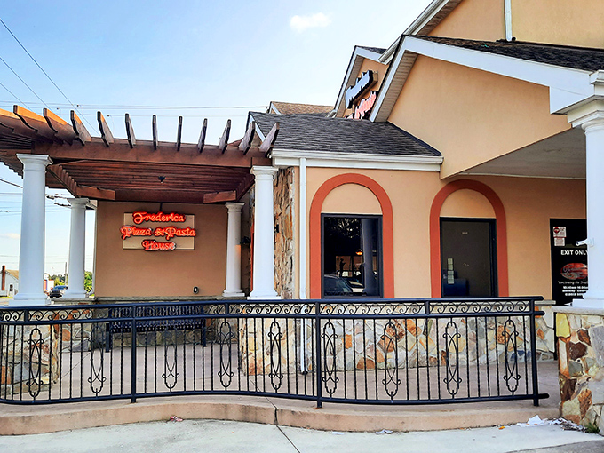 Stone accents and covered patios creating the perfect stage for family pizza night magic.