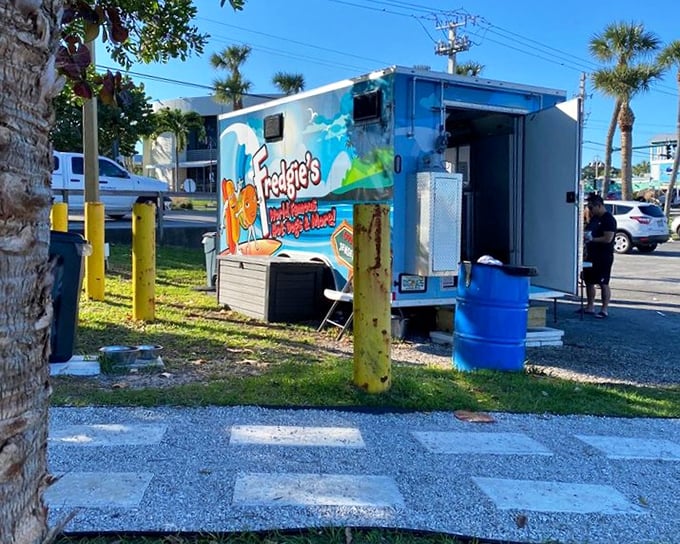 This unassuming blue food truck serves up dogs so good you'll forget you're eating standing up in a parking lot.