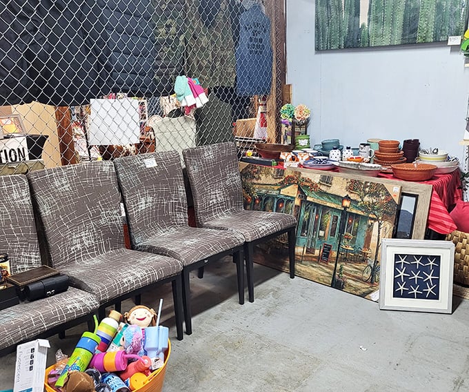 Comfortable seating areas let you rest while contemplating which amazing finds to take home.