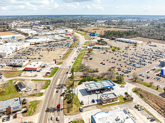From above, Hammond spreads out like a well-planned Sunday dinner table.