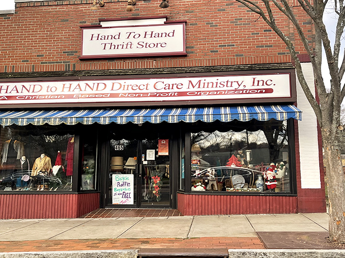 Traditional architecture houses a modern mission where every purchase supports community programs while filling your home with affordable secondhand treasures.