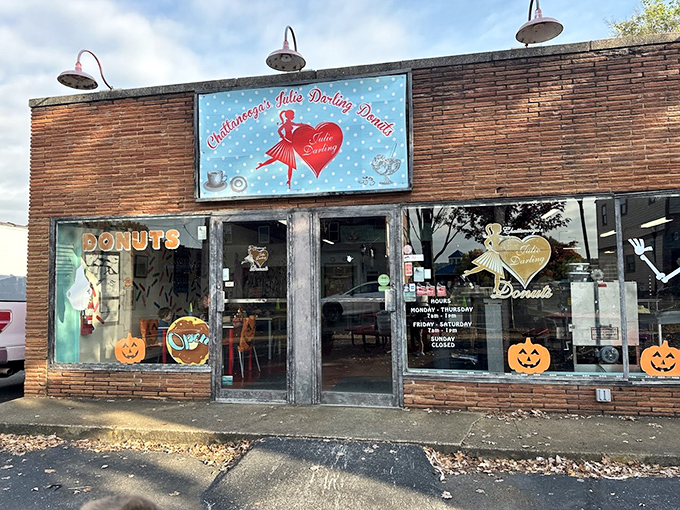 Julie Darling's colorful signage hints at the creative, delicious surprises waiting inside this Chattanooga treasure.