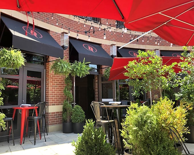 Those red umbrellas at Lena's aren't just for shade &ndash; they're signaling to pizza lovers that something special awaits below.
