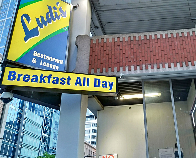 The unassuming exterior of Ludi's hides a culinary treasure&mdash;where American classics meet Filipino flavors for breakfast magic you won't find anywhere else.