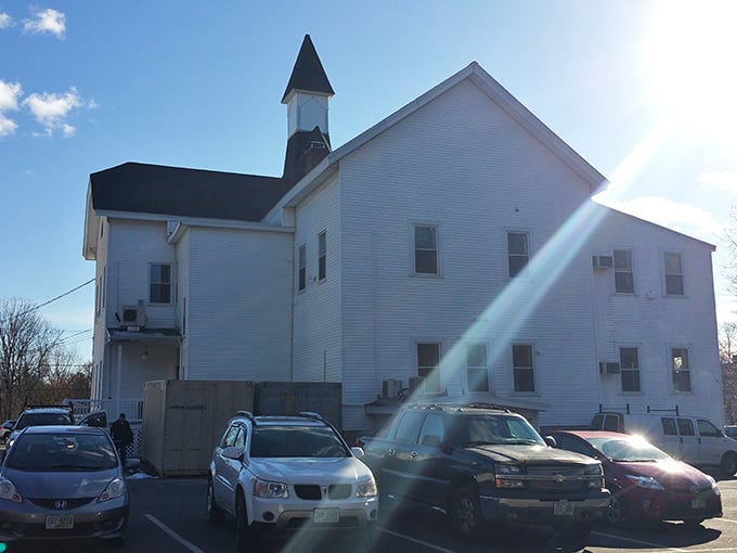 Sunlight bathes this historic thrift shop, where bargains are as plentiful as New Hampshire maple syrup.