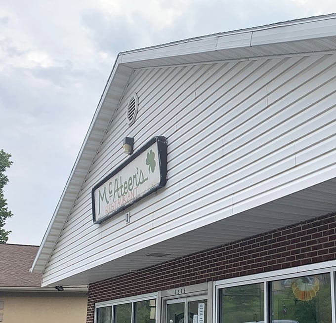 Clean white siding and a simple sign &ndash; McAteer's lets its legendary hot roast beef do all the talking.