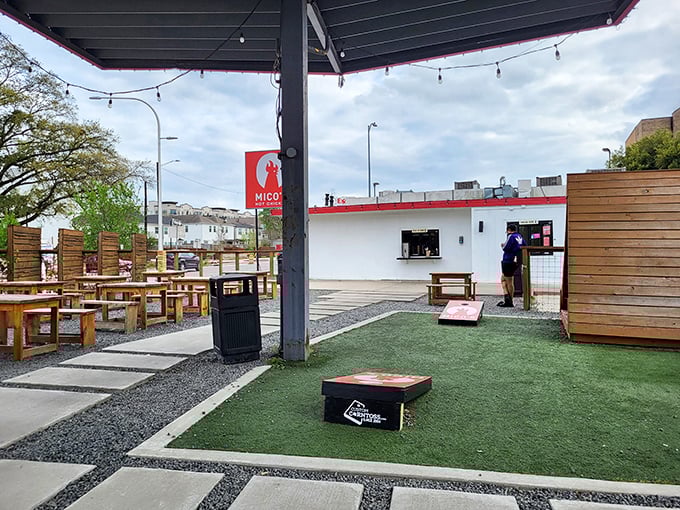 Outdoor games and good chicken &ndash; because sometimes the best meals come with a side of cornhole fun. 