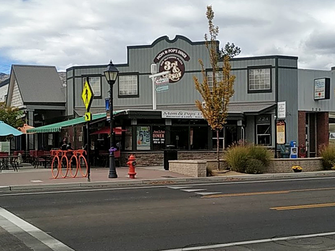 The outdoor seating at Mom & Pop's invites you to enjoy Carson City's blue skies with a side of home-cooked comfort.