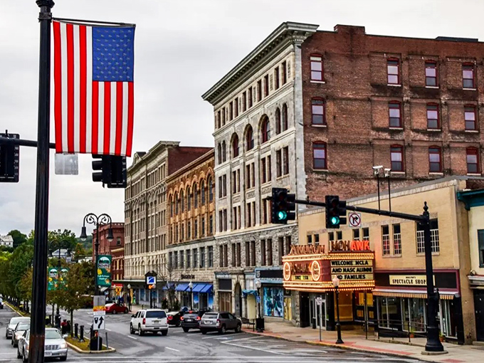 North Adams' patriotic downtown showcases beautiful brick architecture and affordable living options, all within a walkable, budget-friendly community for seniors.