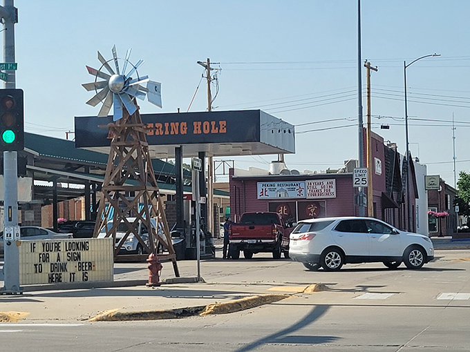 That classic windmill reminds everyone that Ogallala sits right in the heart of genuine ranch country.