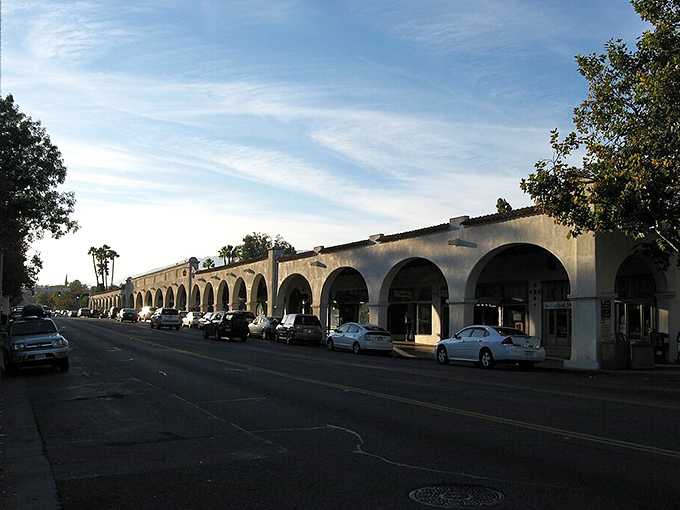 Ojai's mission-style buildings create a timeless silhouette against mountain backdrops. No filter needed here.