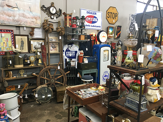 Inside reveals a collector's paradise of signs and memorabilia &ndash; where every shelf tells stories from America's colorful past.