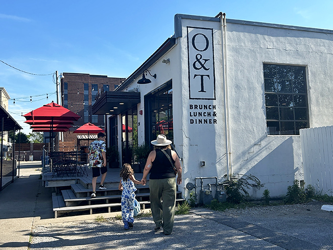 Contemporary design meets timeless pizza craftsmanship in this sleek neighborhood gathering place perfectly.