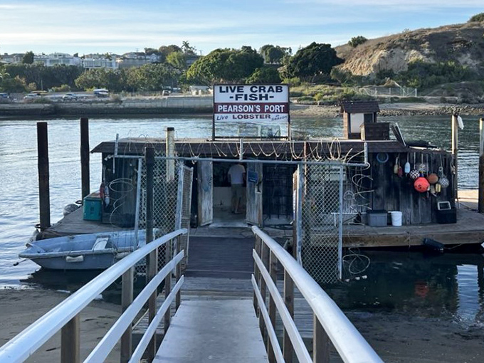 That floating dock leads to some of the freshest lobster you'll find, caught practically in the restaurant's backyard.