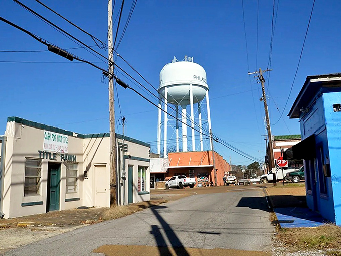 Where historic architecture meets modern hope, and the water tower watches over it all.