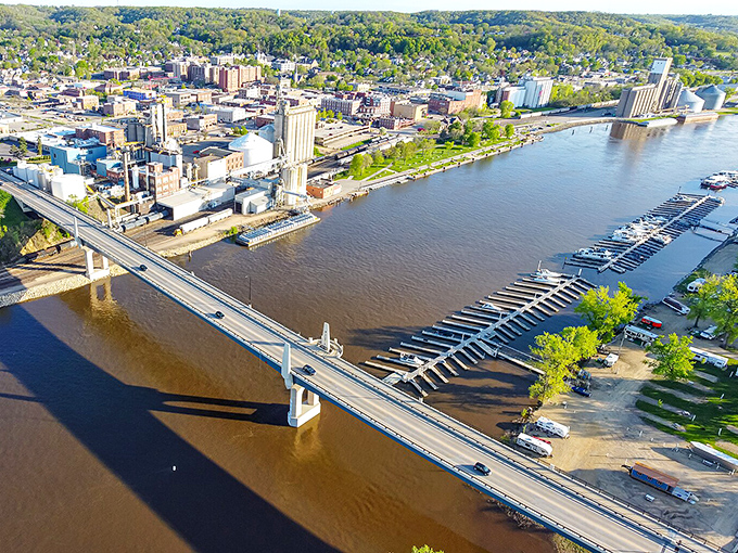 The mighty Mississippi flows past Red Wing's affordable neighborhoods. River views that would cost millions elsewhere come standard here.