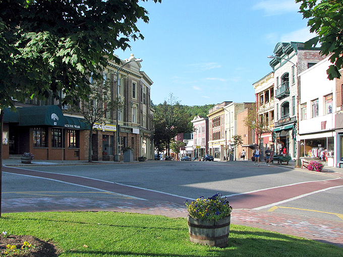 Historic buildings in Saranac Lake blend seamlessly with the Adirondack landscape that surrounds this cozy town.