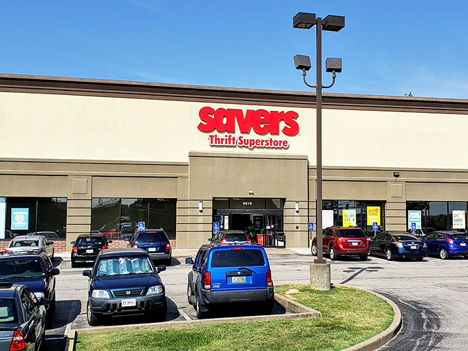 The Savers Thrift Superstore promises supersized savings in a clean, retail-like environment. That familiar red logo signals serious secondhand shopping ahead!