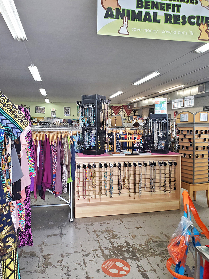 The sidewalk display teases quality treasures spilling out like a cornucopia of secondhand sophistication and style.