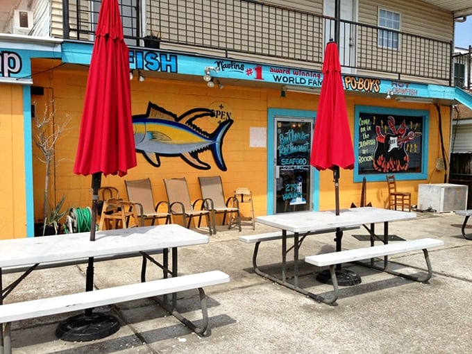 That colorful exterior promises the kind of fun, casual dining where great seafood meets even better company.