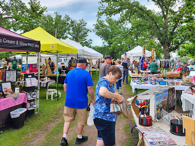 When people bring their own tables to sell, you know the deals are real and the bargaining is about to begin.