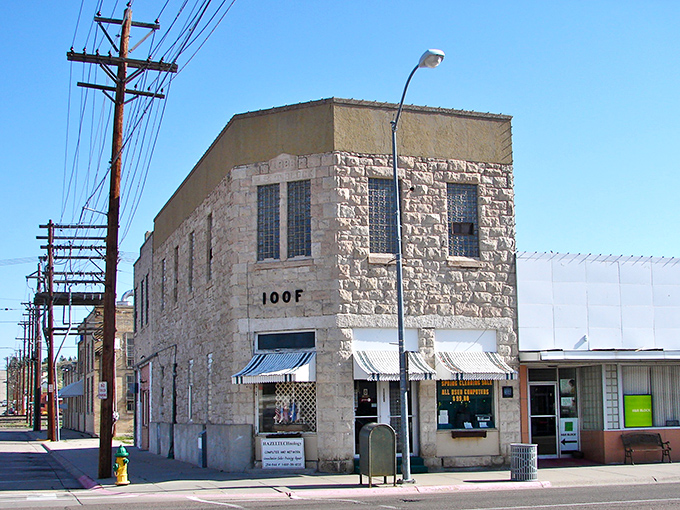 This classic western main street still looks ready to handle anything from cattle drives to modern commerce.