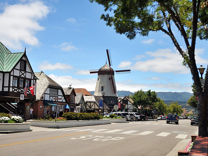 That iconic windmill isn't just for tourists—it's the heart of Solvang's Danish heritage that makes this town unforgettably unique.