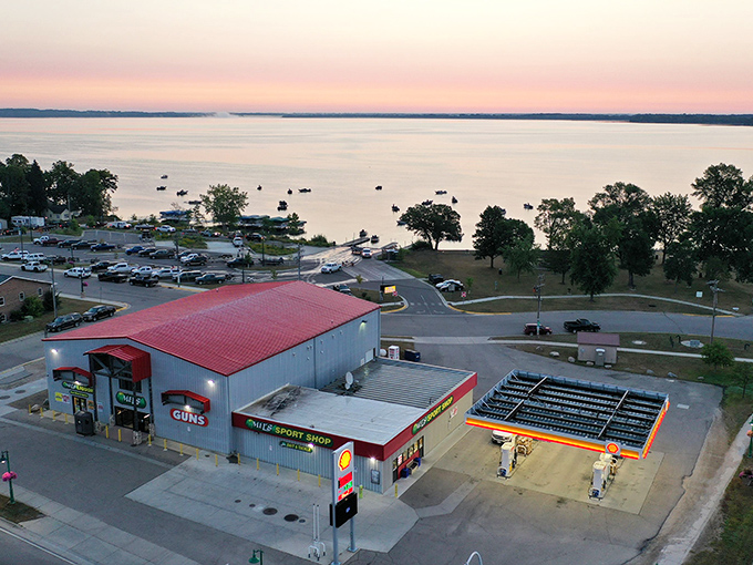 This view of Spicer showcases the town's perfect placement along the shores of beloved Green Lake.