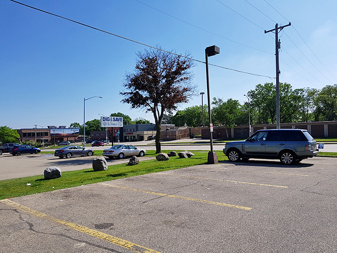 The tree-lined setting makes this outlet feel like a neighborhood secret worth sharing with fellow bargain hunters.