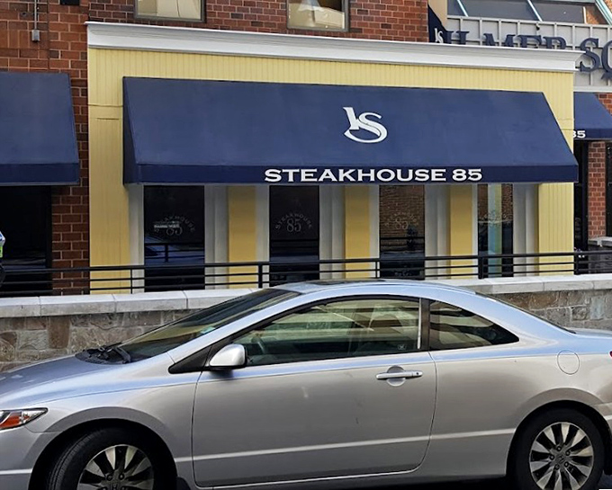 Clean lines and classic awning mark the spot where exceptional steaks meet reasonable prices.