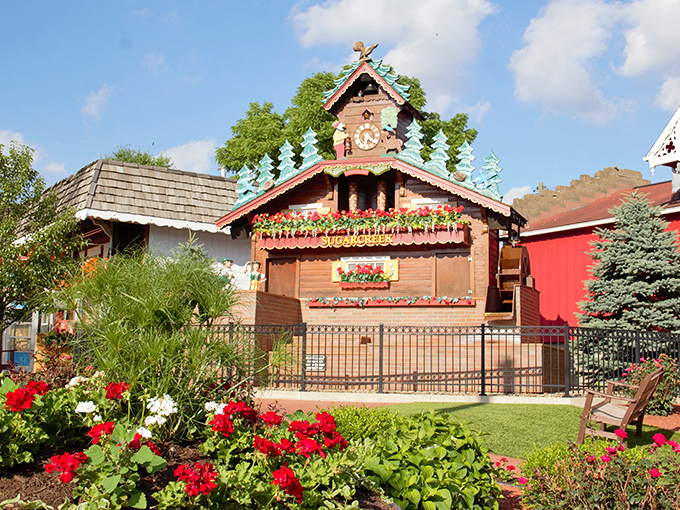 The whimsical cuckoo clock building in Sugarcreek stands as a testament to the town's Swiss heritage. Time flies when you're having fondue!