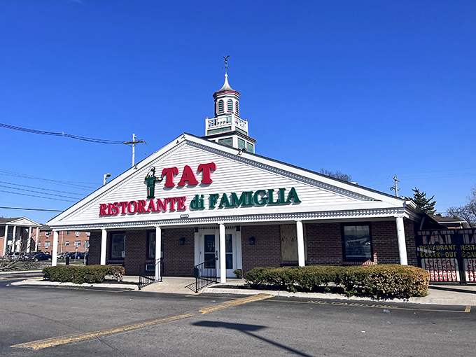 Italian architecture meets American appetite in this building that promises authentic culinary adventures inside.