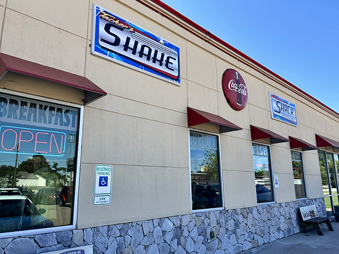 Tacker's Shake Shack (entrance): "The simple brick exterior doesn't need to show off &ndash; the milkshakes inside do all the talking."