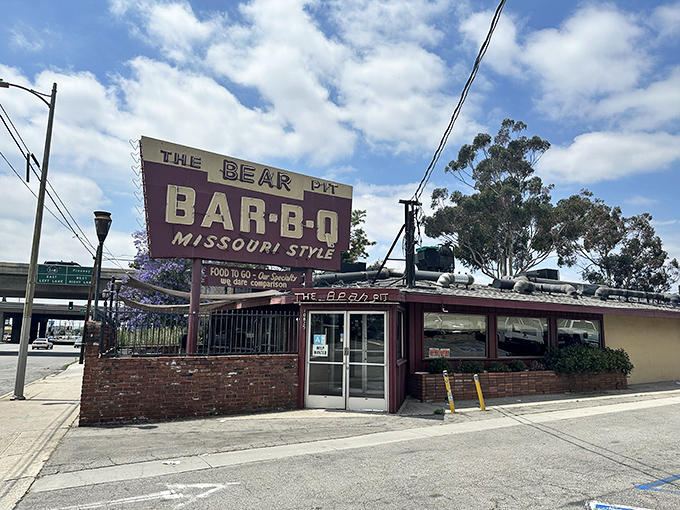 Like stepping back in BBQ time &ndash; The Bear Pit's classic exterior promises old-school smoking techniques inside.