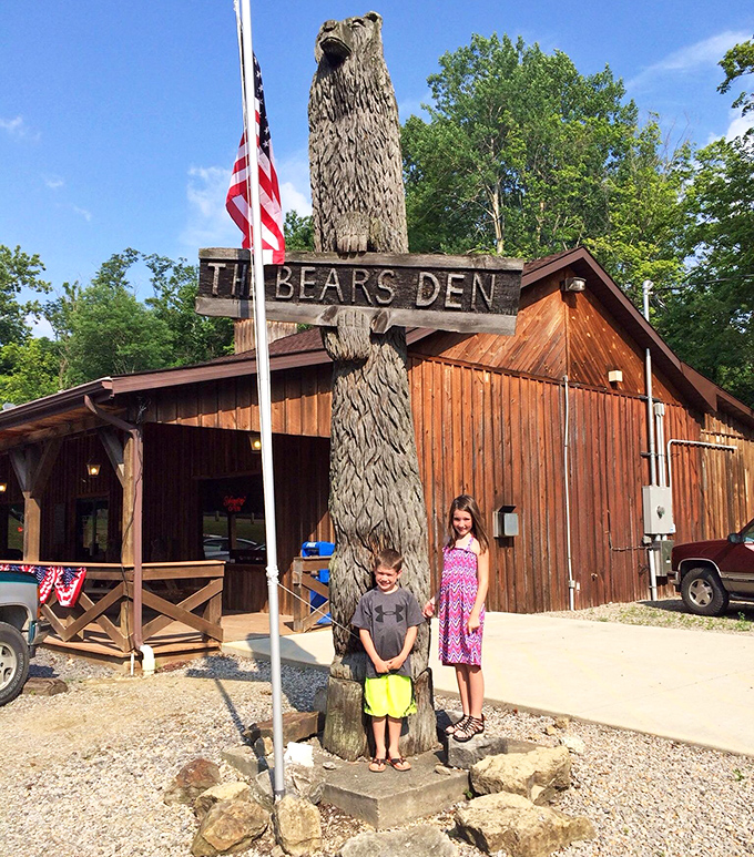 When a wooden bear guards your steakhouse, you know the beef inside is worth protecting. 
