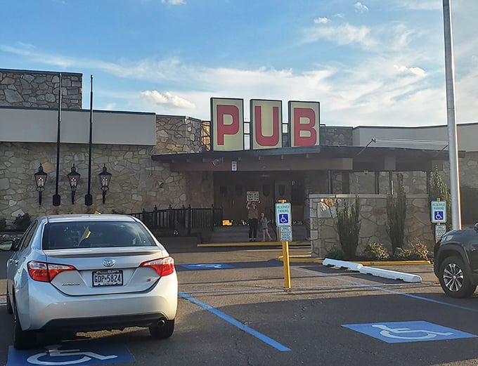 Stone walls and simple signage – The Pub knows the best flavors don't need flashy introductions.
