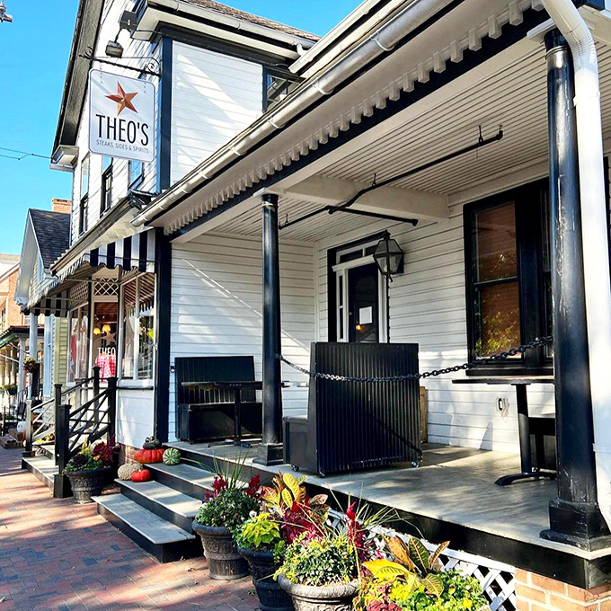 Behind that picturesque awning and historic facade, Theo's is quietly serving steaks that could make a sailor change course mid-journey.