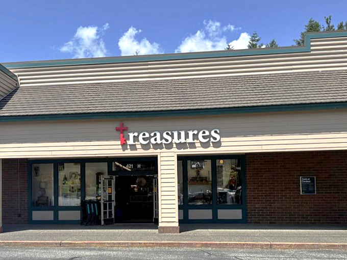 Treasures in Heaven's charming exterior promises a more boutique thrifting experience than your average secondhand store.