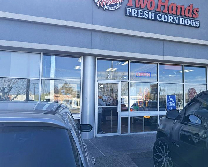 The bright storefront promises fresh corn dogs that bear zero resemblance to those sad frozen ones from your childhood.