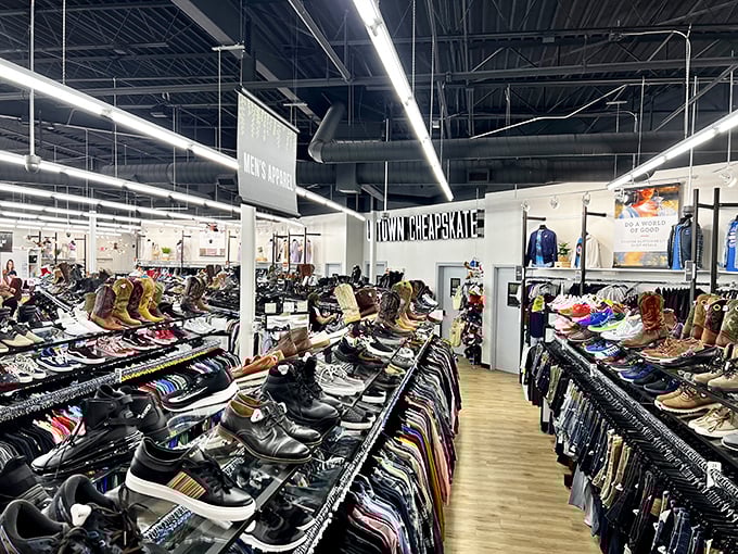 Clean, bright, and beautifully organized - thrift shopping has never looked this good.