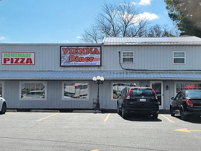 Behind this modest facade, Vienna Diner serves up small-town hospitality alongside their famous homemade pizza.